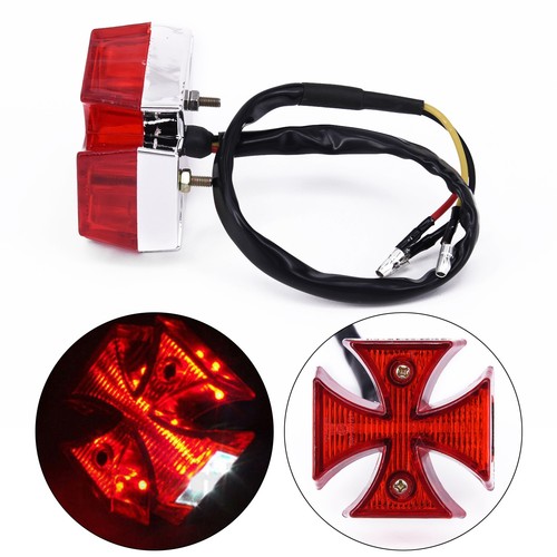 Motorcycle Choppers Practical Maltese Cross LED Rear License Plate Tail ...