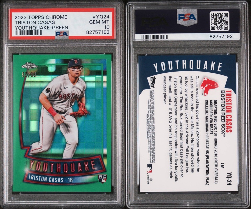 2023 Topps Chrome Youthquake Triston Casas Green Refractor /99 #YQ24 ...