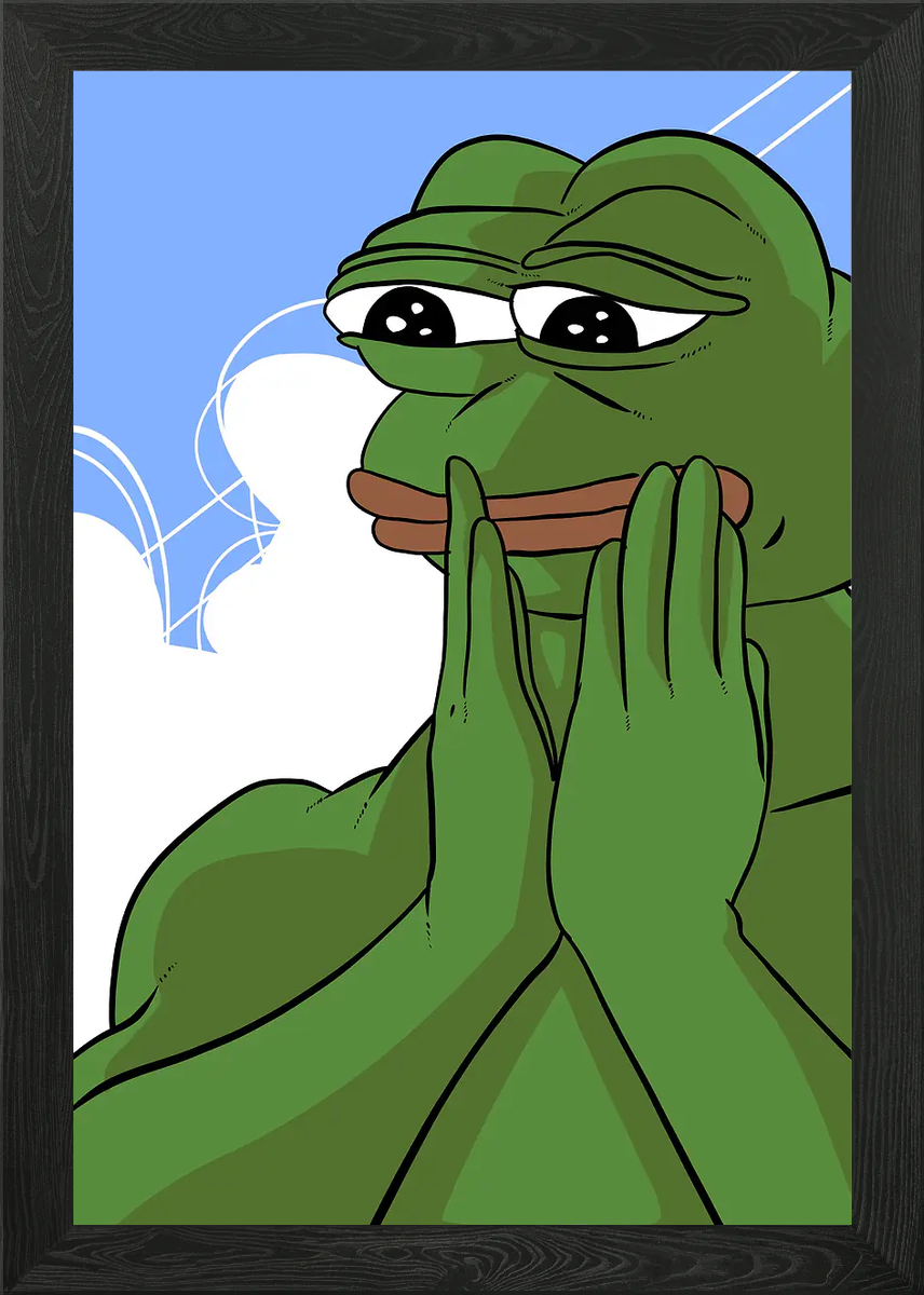 feels good pepe meme Framed Wall Art Poster Canvas Print Picture | eBay UK