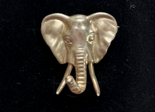 Vintage large Sterling Silver Elephant Head pin brooch 16.04 g | eBay