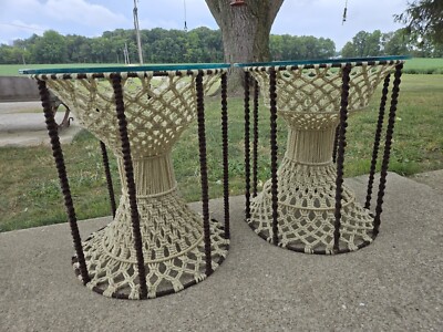 Vintage Handmade Macrame Tables | eBay