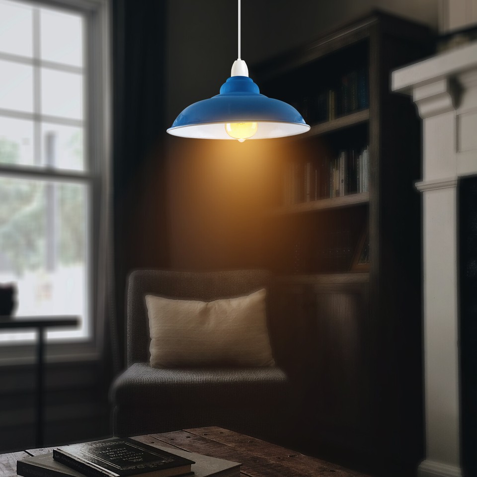 Blue Ceiling Light Shade Easy Fit Small Pendant Living Room Lampshade ...