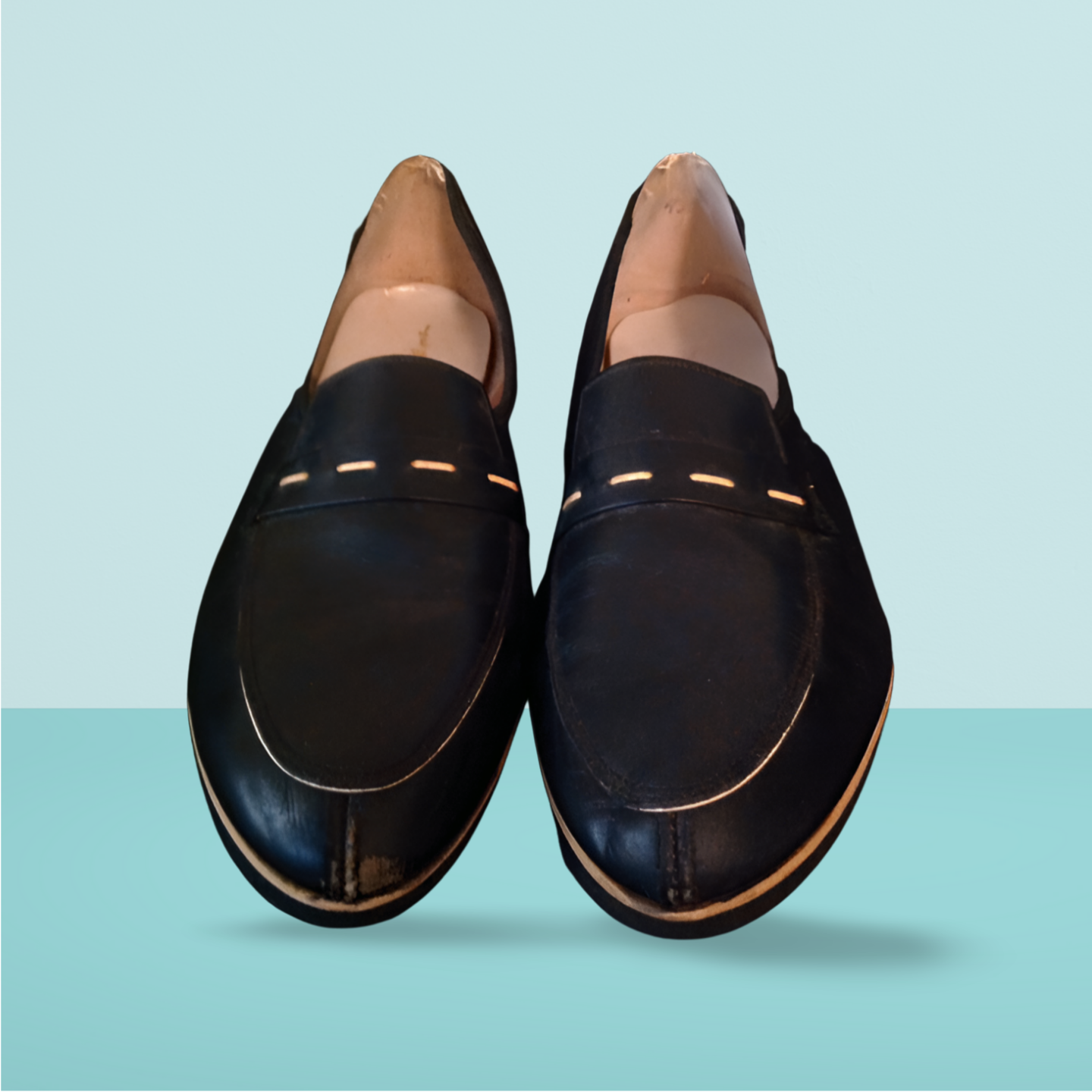 Authentic 1950’s Loafer Flats SZ. 9 Black ‘GEMS’ Leather 50's ...