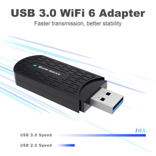 USB Wireless WIFI Adapter 1800Mbps Long Range Dongle Dual Band Network ...