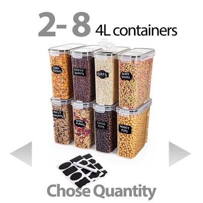 Cereal Storage Containers, Airtight | 4L Food Storage Containers Set by ...