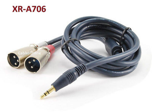 6ft 3.5mm Stereo Male to Dual XLR Mono Male Left/Right Audio Cable, XR ...