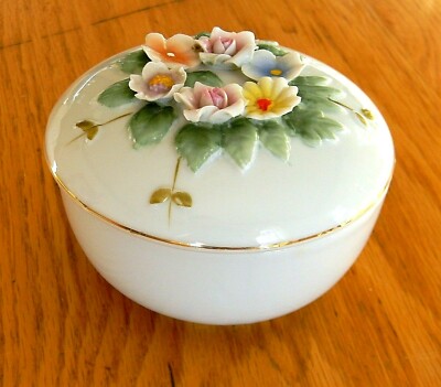 Karen Carson Creations Dayton 14 Refreshener Trinket Box Floral Flowers ...