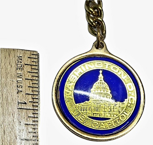 Washington DC Keychain Vintage Souvenir Keyring U.S Capitol Building ...