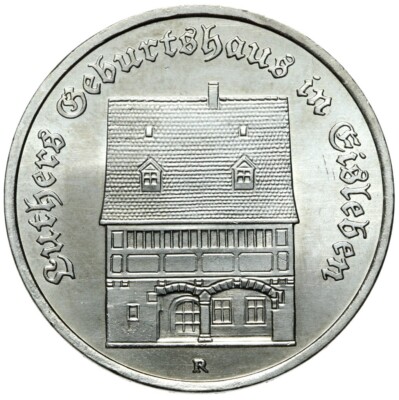 Commemorative coin East Germany GDR 5 Mark 1983 A - Eisleben - Martin ...