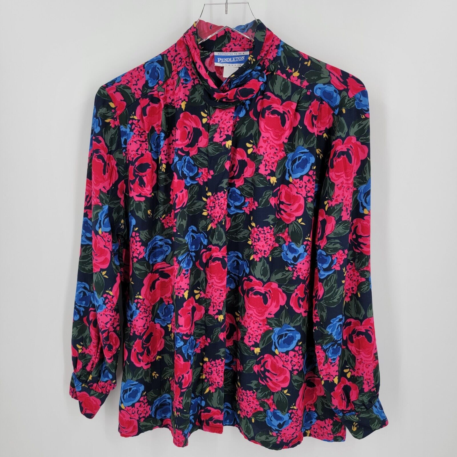 Pendleton Vintage Blouse Womens 12 Floral Button Nec… Gem