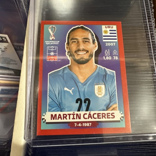 Martin Caceres URU 6 red Parallel 2022 Panini FIFA World Cup Stickers ...