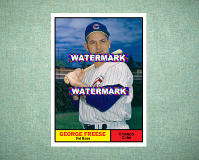 George Freese Chicago Cubs 1961 Style Custom Baseball Art Card | eBay