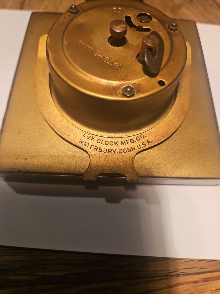 1933 LUX CHURCH w Bell Tower Animated Motion Shelf Clock Works Bell ...