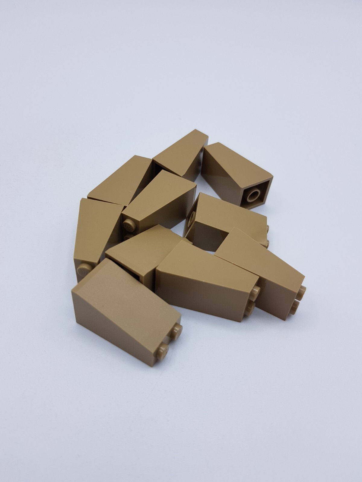 LEGO LOT 10 X ROOF TILE 2X2X3 73° DARK TAN REF 98560 / 6000852 *NEUF ...