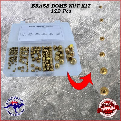 122 Piece Hex Dome Brass Acorn Nut Grab Kit | Grelly UK