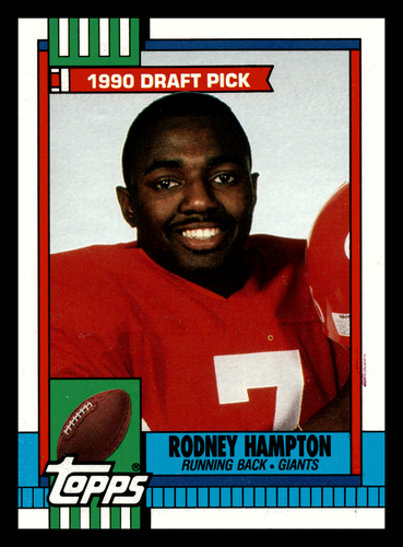 1990 Topps Rodney Hampton RC Rookie Draft Pick #48 Centered Mint | eBay