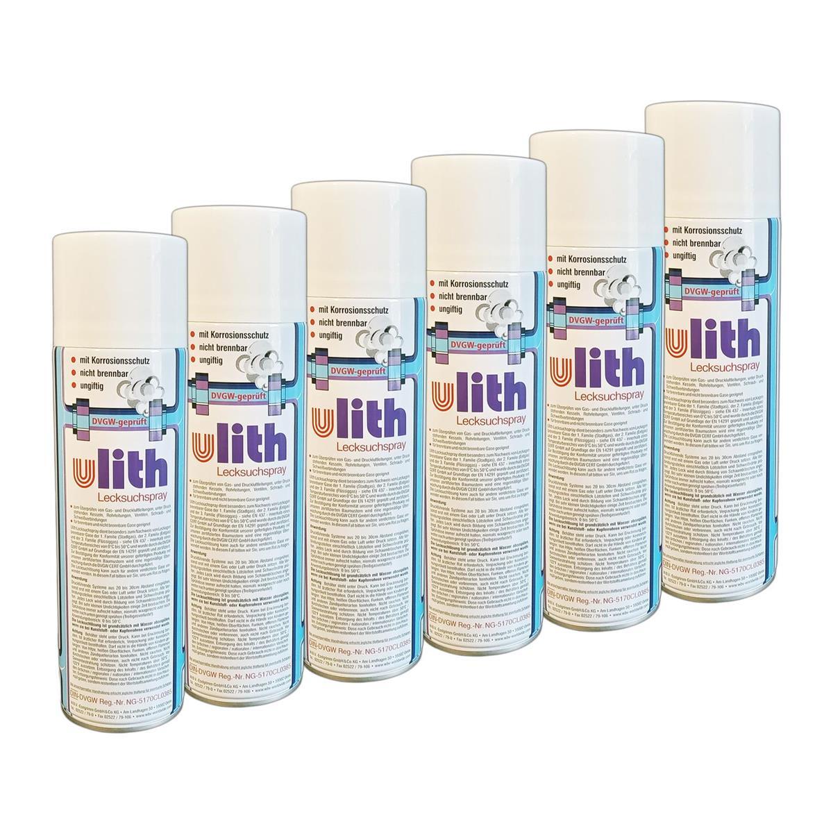 6x Ulith Lecksuchspray Lecksucher Leckfinder Prüfspray Korrosionsschutz ...