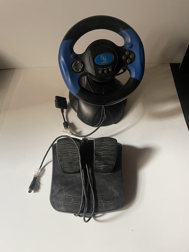 Playstation PS1/PS2 Iteract Racing Steering Wheel Gas And Brake Pedals ...