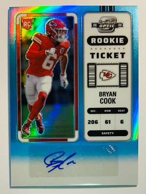 2022 Contenders Optic BRYAN COOK RC Rookie Ticket Auto /99 CHIEFS No ...
