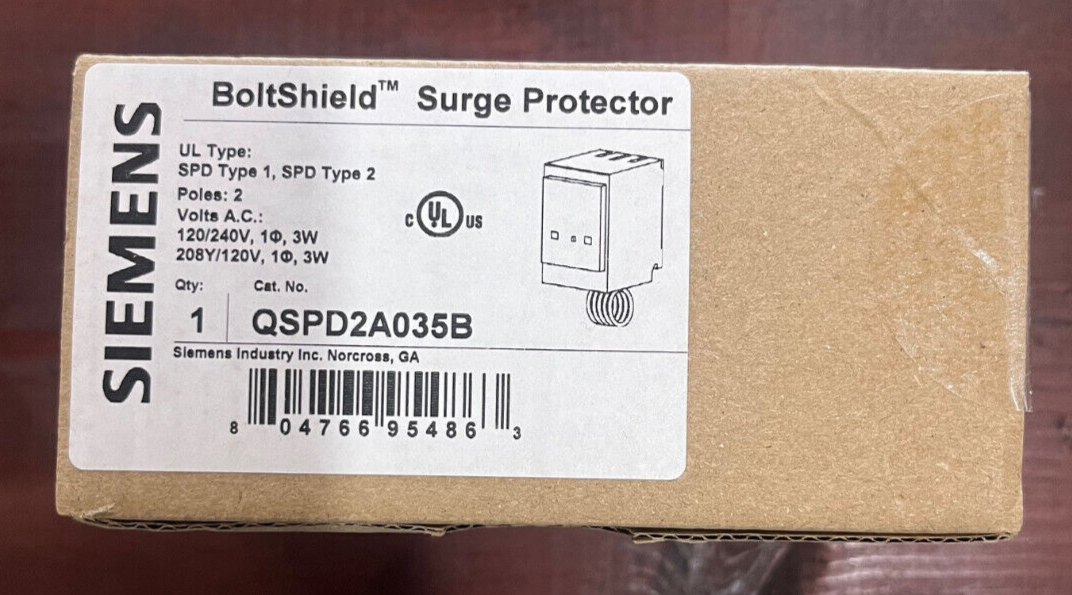QSPD2A035B, Siemens Surge Protector, 120/208/240VAC, 2 Pole, Plug In | eBay