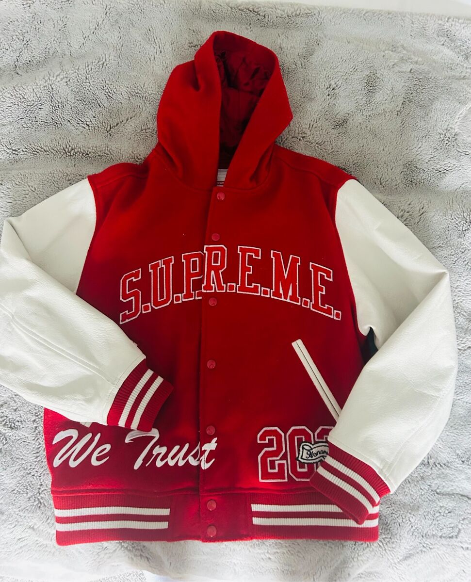Supreme King Hooded Varsity Jacket - KING - 'In God We Trust Supreme King Hooded Varsity Jacket - KING - 'In God We Trust