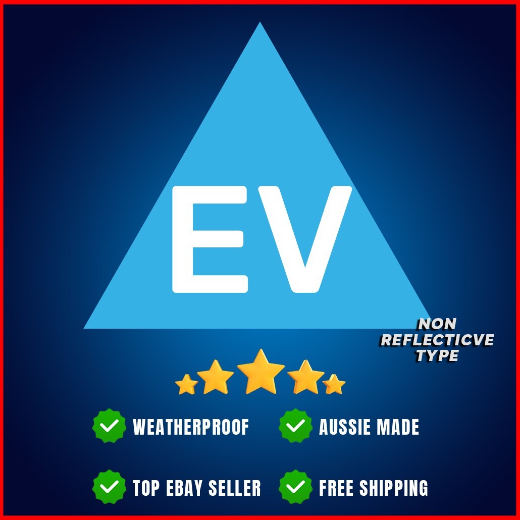 EV ELECTRIC VEHICLE NUMBER PLATE STICKER DECAL X4 GARAGE WORKSHOP CAR ...