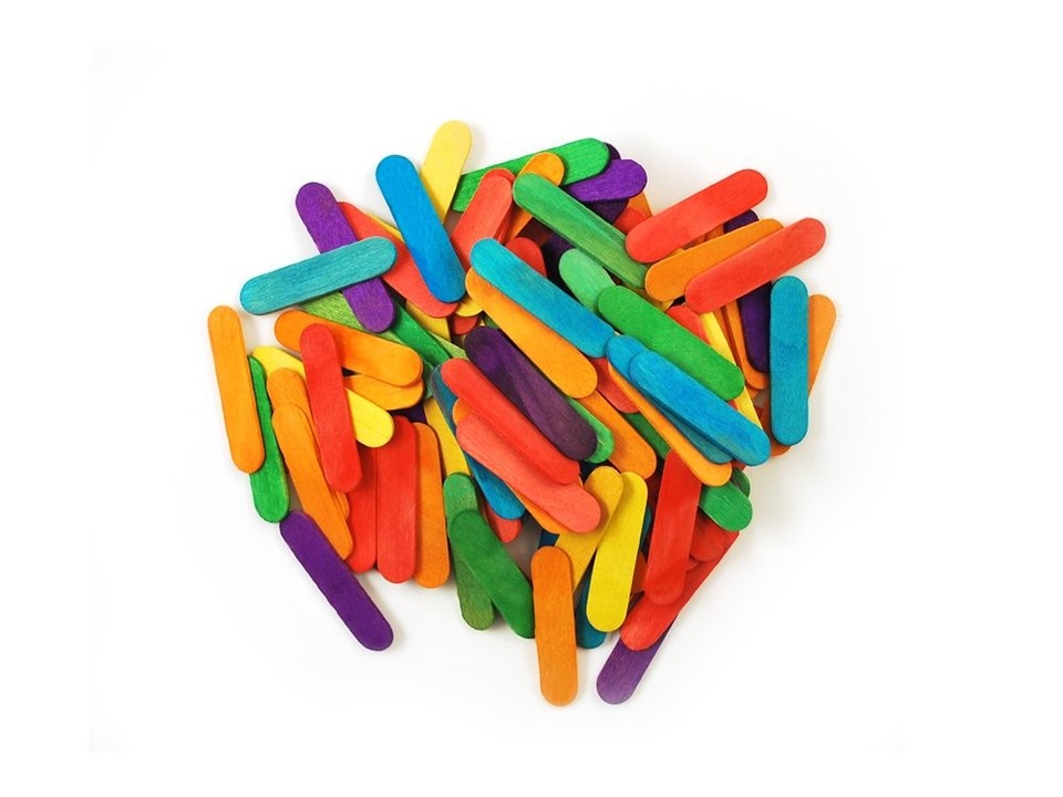 120 PCS Mini Craft Sticks Colored 2.6 Inch Wood Popsicle Stick For DIY ...