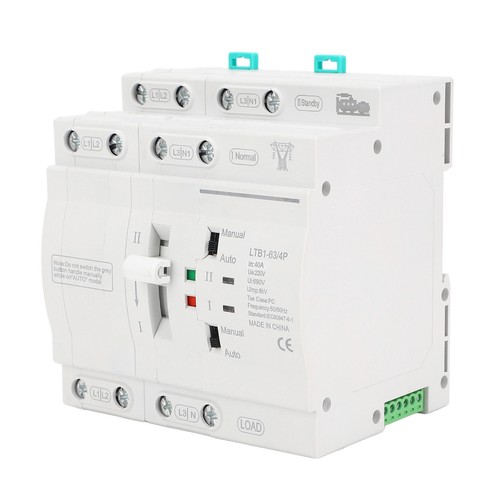 40A Automatic Transfer Switch 4P Uninterrupted Changeover Switch ...