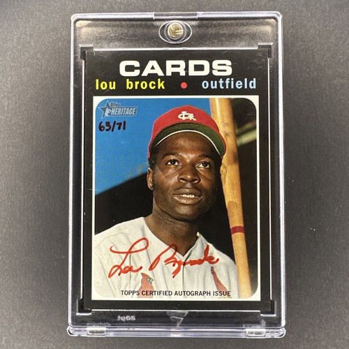 Lou Brock 2020 Topps Heritage Real One Auto Red Ink #ROA-LB #63/71 | eBay