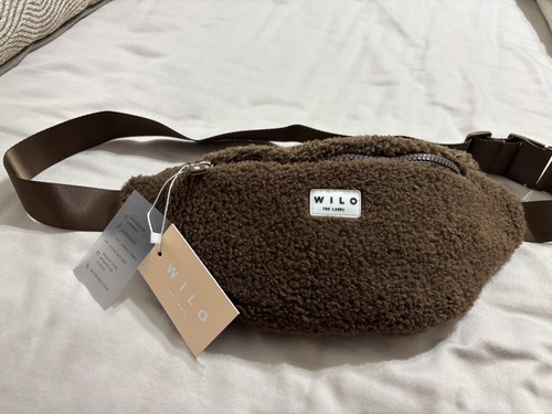 WILO THE LABEL Women's Espresso Sherpa HANDS FREE Waist Bag Fanny Pack ...