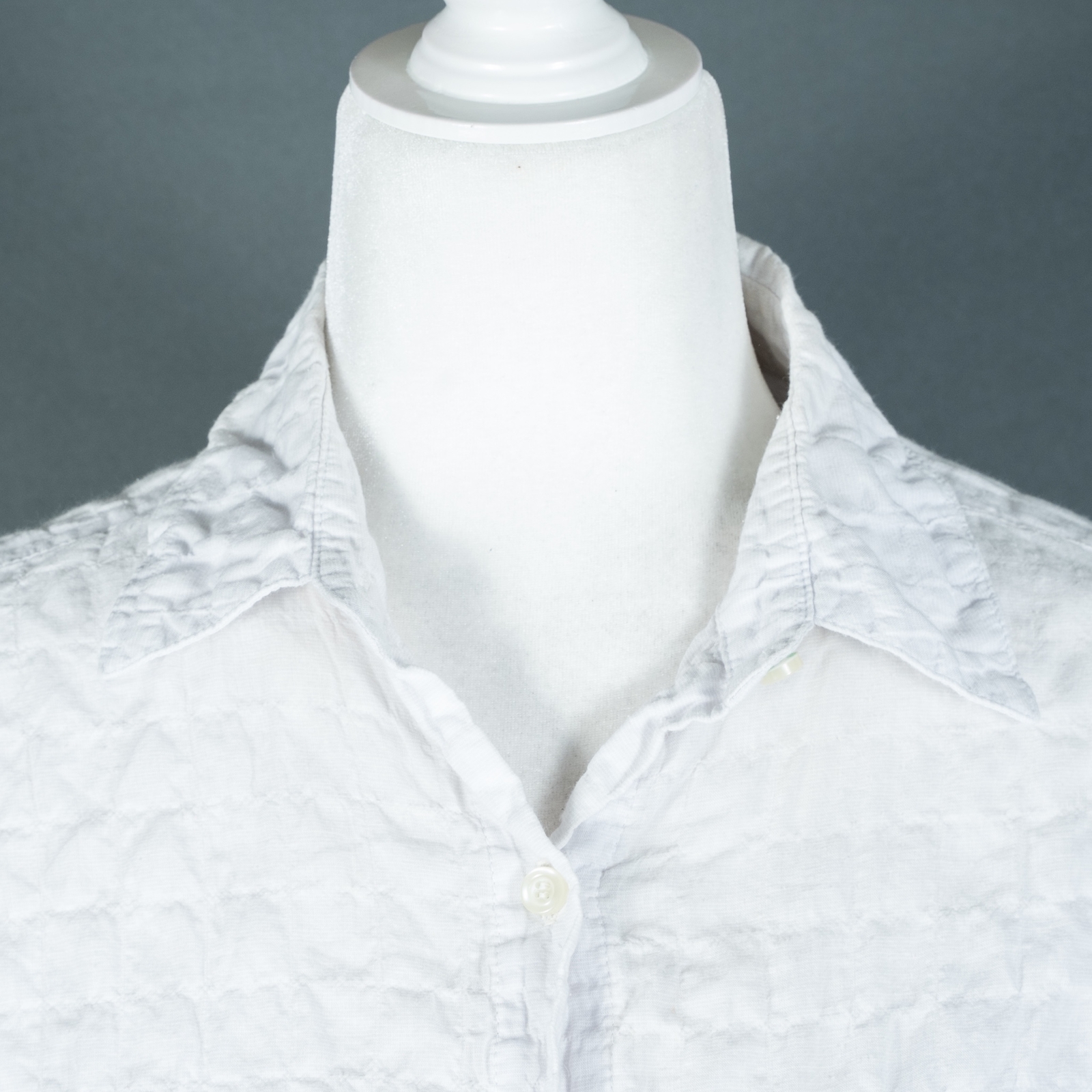 Koch Wrinkle Texture White Button Up Blouse - Size S - Gem