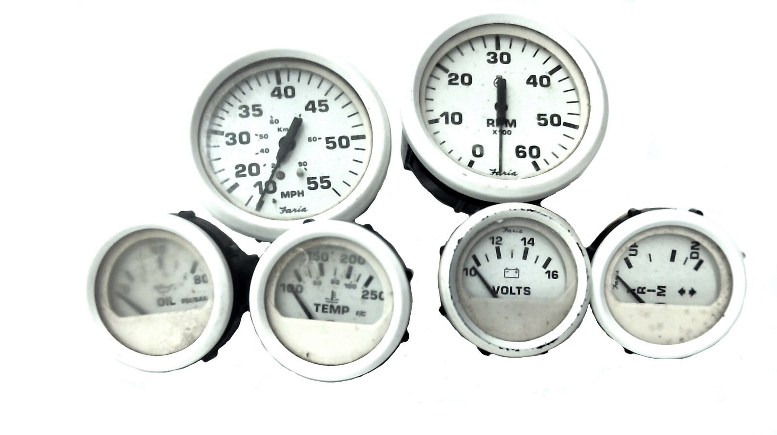 Set of Faria Gauges - Speedometer Tachometer Oil Pressure Volt Meter ...
