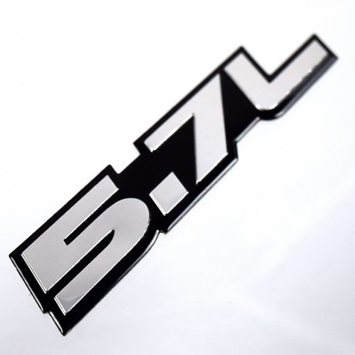 1x Silver 5.7L Engine Emblem Badge For Chevy GM SBC 5.7L V8 350 LS1 LS6 ...