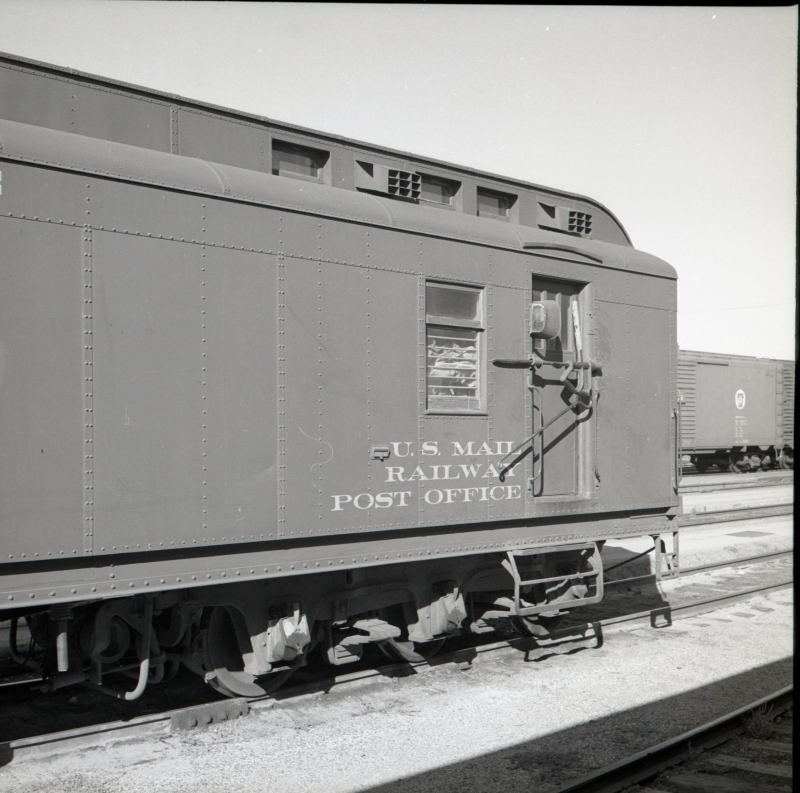 US Mail Railway Post Office Rail Car - Vintage B&W Railroad Negative ...