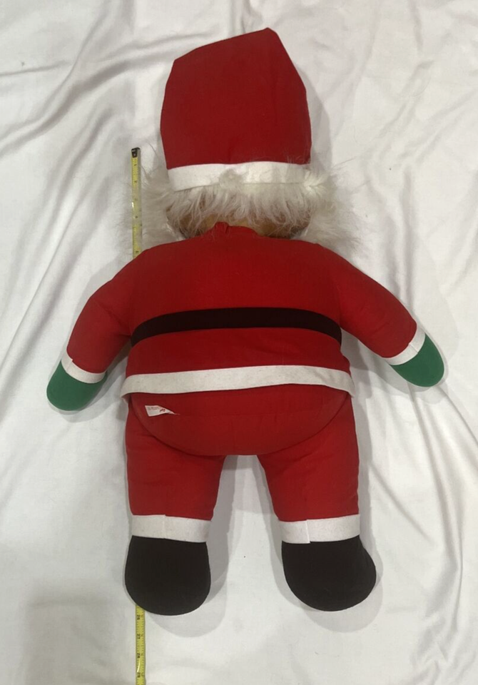 VINTAGE RUSS BERRIE HUGE 25” CHRISTMAS SANTA TROLL SOFT BODY BROWN EYES ...