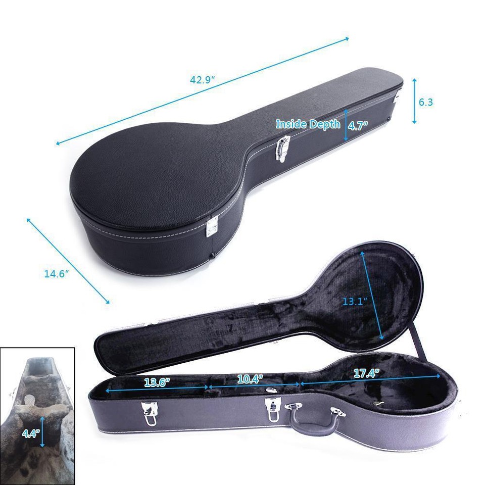 Hardshell High Quality Professional 5-string Banjos Black Leather Case ...