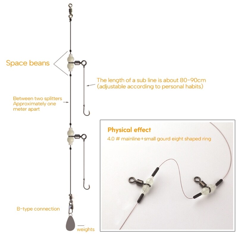 10Pcs Swivels Sea Fishing Tangles Frees Tackle Luminous Fishing Rolling ...