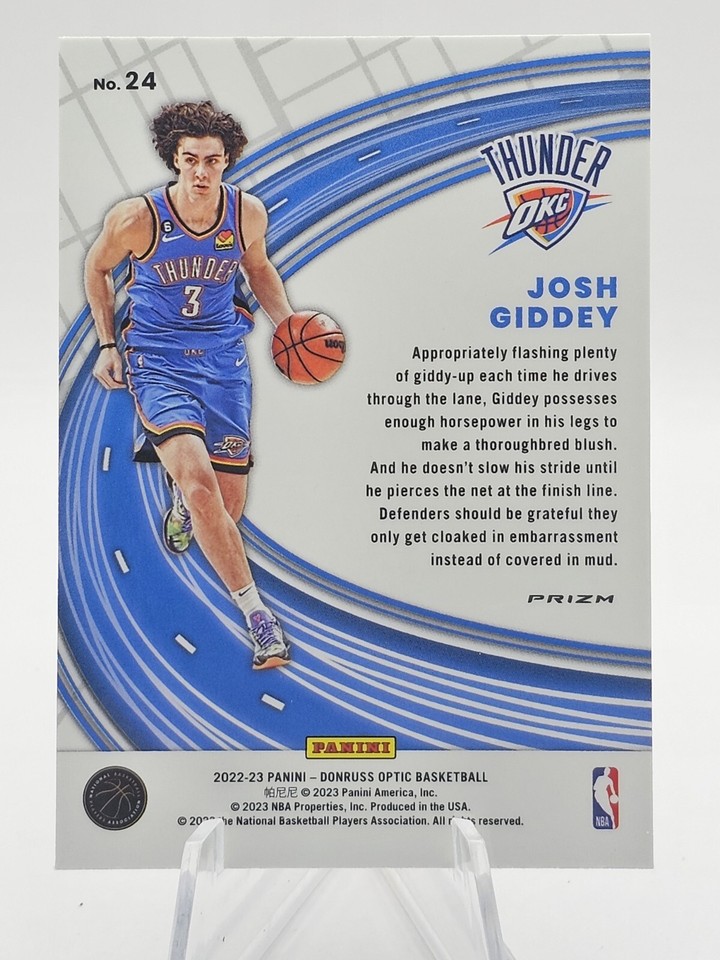2022-23 Panini Optic Josh Giddy Express Lane Silver Prizm OKC Thunder ...