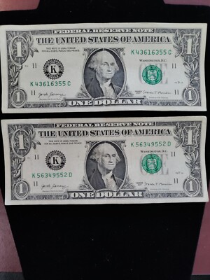 (2) Kennedy $1 Federal Reserve Notes | eBay