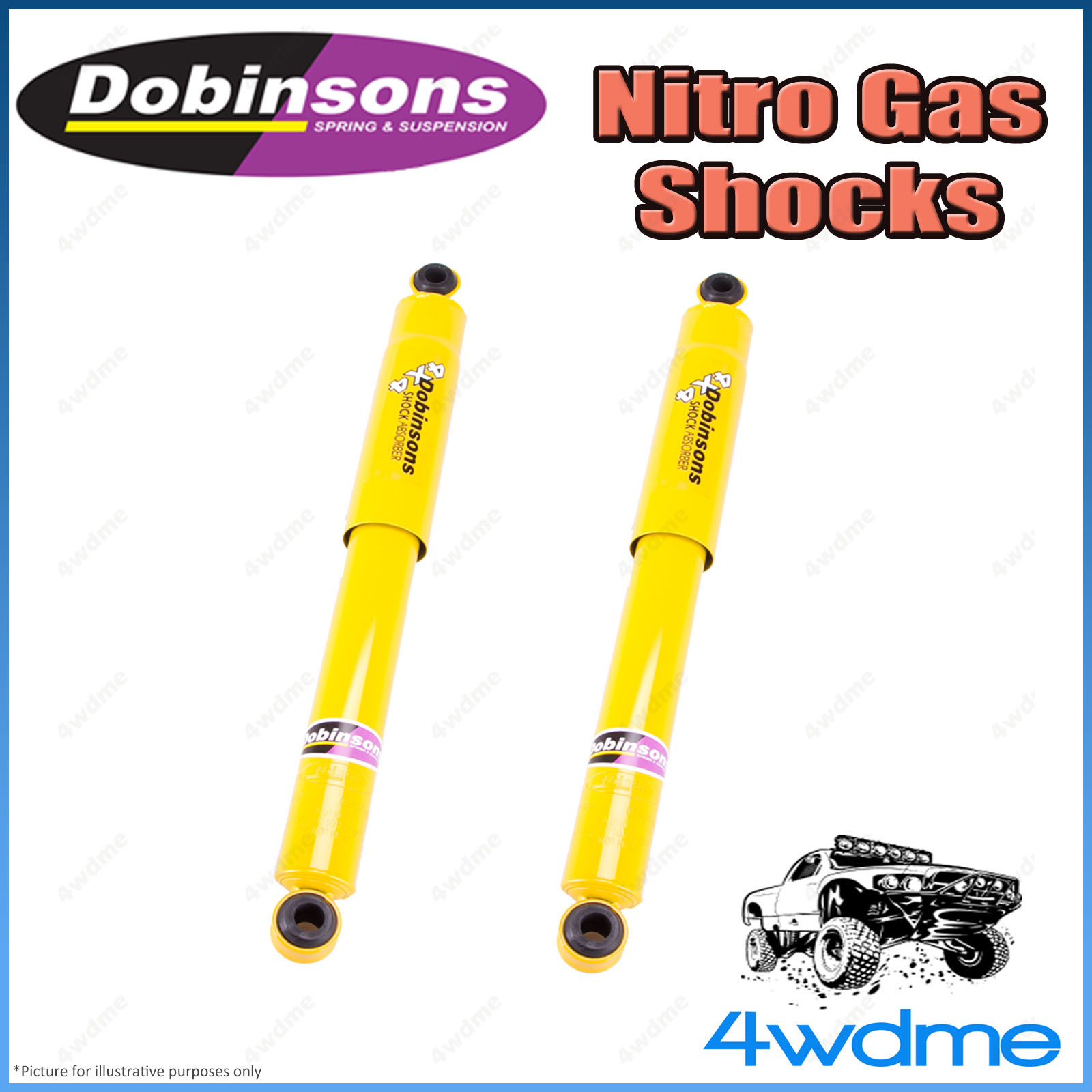 Mitsubishi Triton ME MF 4WD Front Dobinsons Nitro Gas Shock Absorbers ...