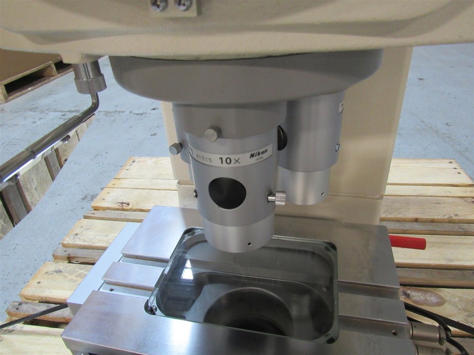 NIKON OPTICAL COMPARATOR WITH 10X/20X/50X LENSES AND QUADRA-CHECK 2000 ...