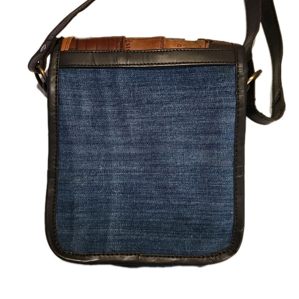Jean Labels Crossbody Shoulder Bag Purse Handbag Brown Leather ...