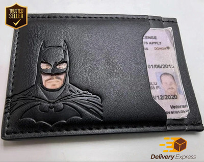 Personalized Leather Bat Wallet Superhero Mask Card Holder Heroic ID ...