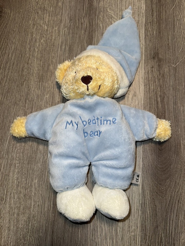 Mothercare My Bedtime Bear Teddy Blue Plush Soft Toy Comforter Vintage ...
