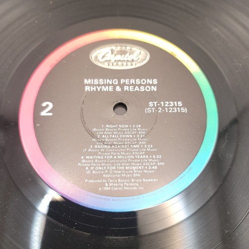 Rhyme and Reason Missing Persons Vinyl Record 1984 | eBay