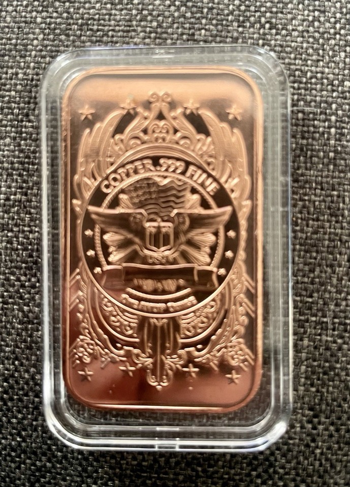 .999 Fine Copper Bar One AVDP Oz Native American Design Collectible | eBay
