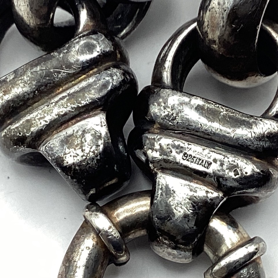 Silver 22cm Cable & Bolt Clasp Bracelet 53.56g (F6) W#661 | eBay Australia