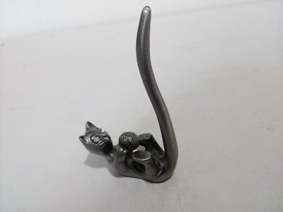 Cat, small silver metal cat ornament | eBay UK