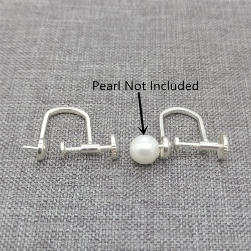2prs Sterling Silver Screw Back Non Pierced Earrings Cup Peg for Pearl Jewelry | eBay