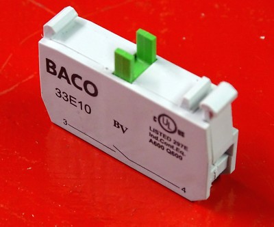 NEW BACO Controls 33E10 Contact Block - normally open button (start) | eBay